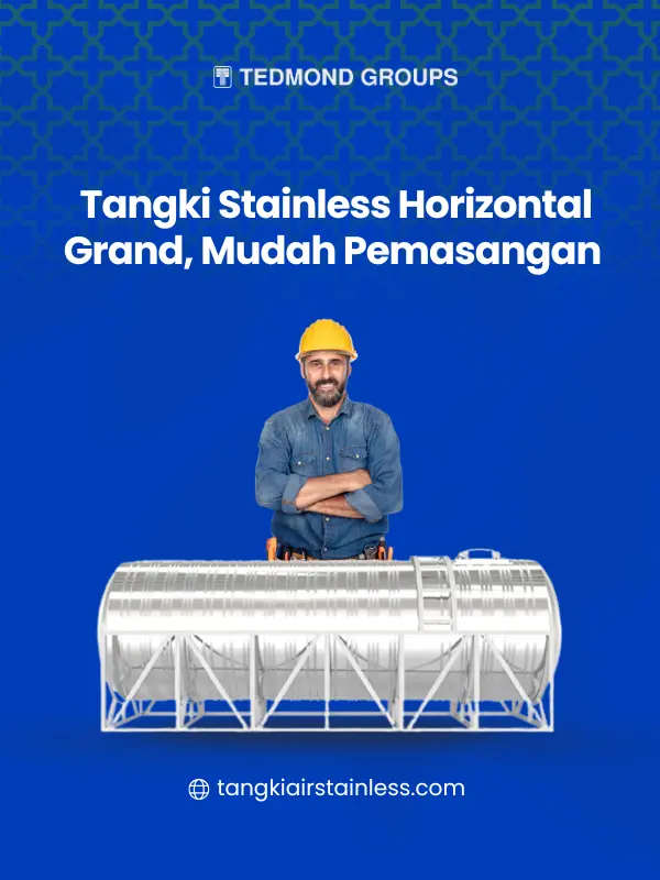 Tangki Stainless Horizontal Hemat Tempat Dan Stabil - Tangki Air Stainless